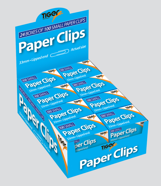 Tiger 33mm Box 100 Paper Clips