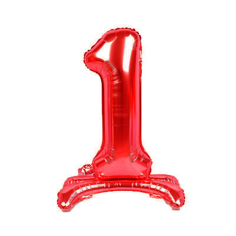 Realmax 40 inch standing number foil balloon - 1 (Red)