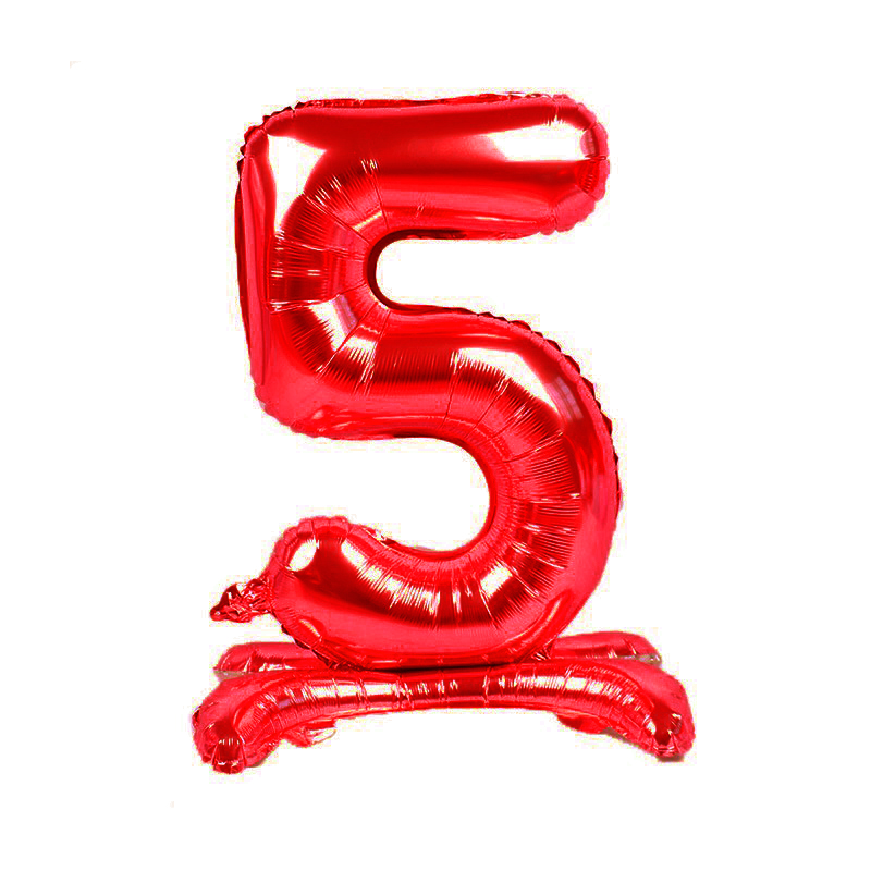 Realmax 40 inch standing number foil balloon - 5 (Red)