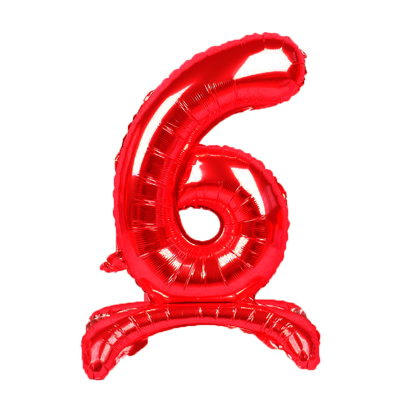 Realmax 40 inch standing number foil balloon - 6 (Red)
