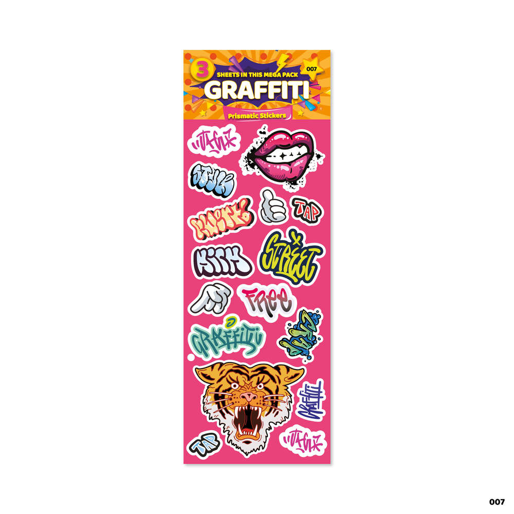 Rowan Graffity Prismatic Stickers - 3 Sheets