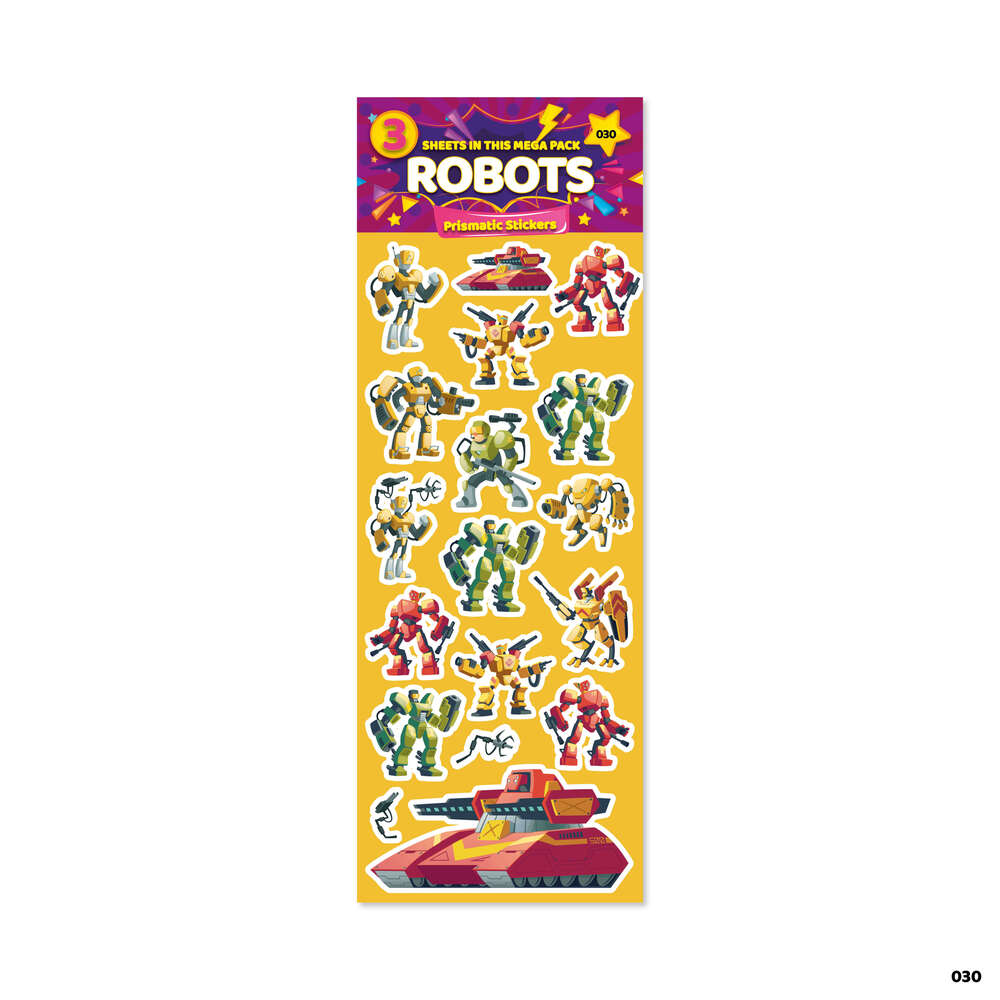 Rowan Robots Graffity Prismatic Stickers - 3 Sheets