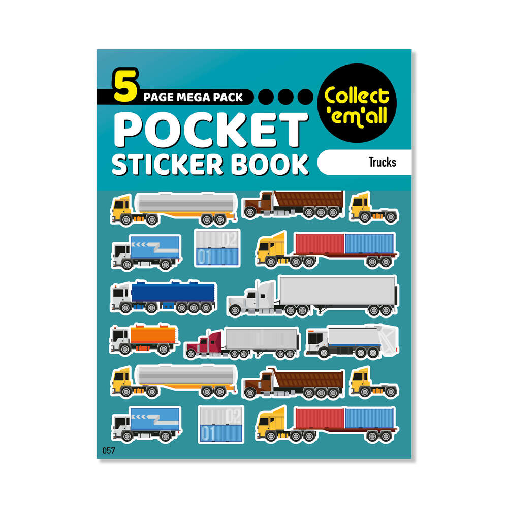 Rowan Trucks Pocket Sticker Book - 5 Sheets