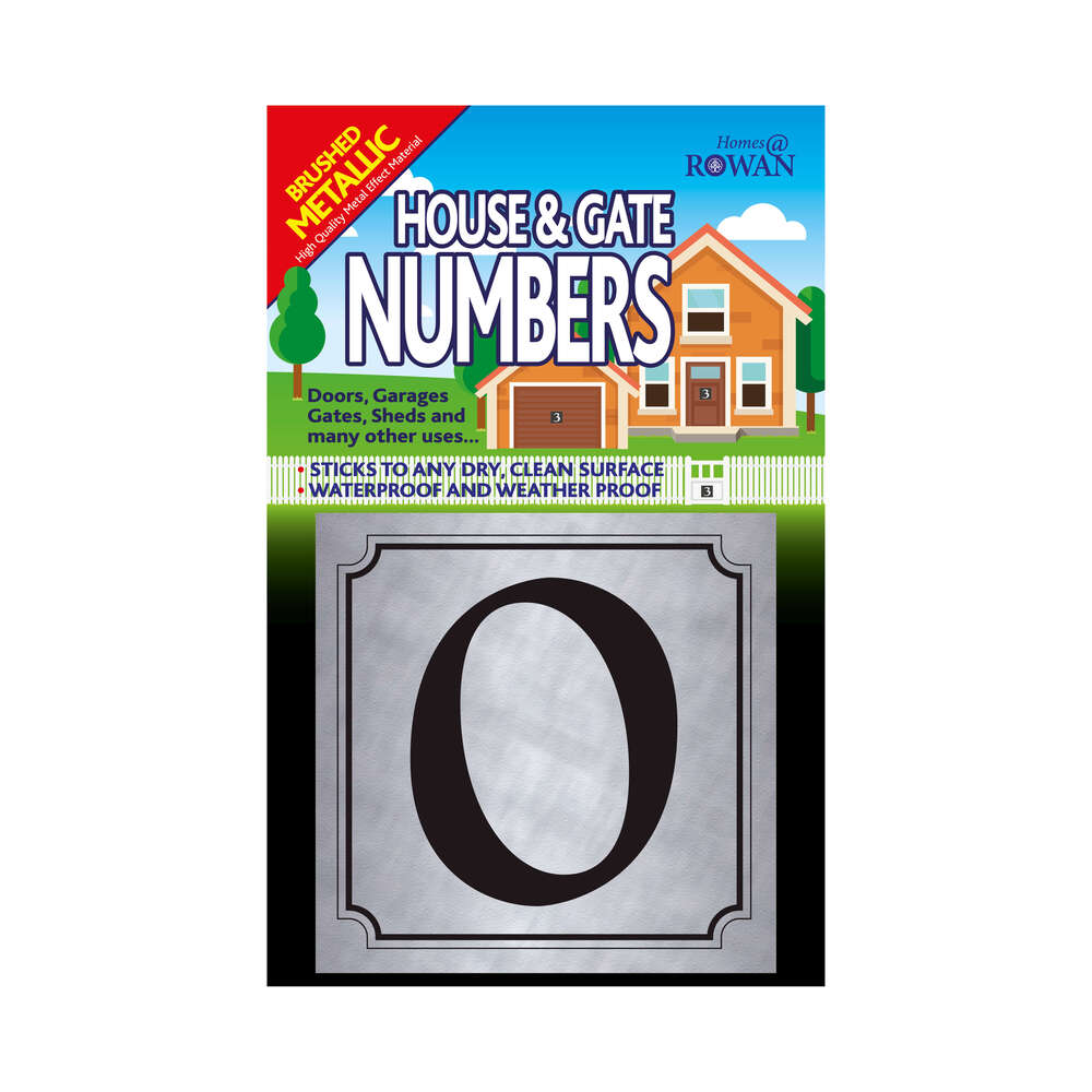 Rowan House And Gate Number Black Number Silver Background Number 0