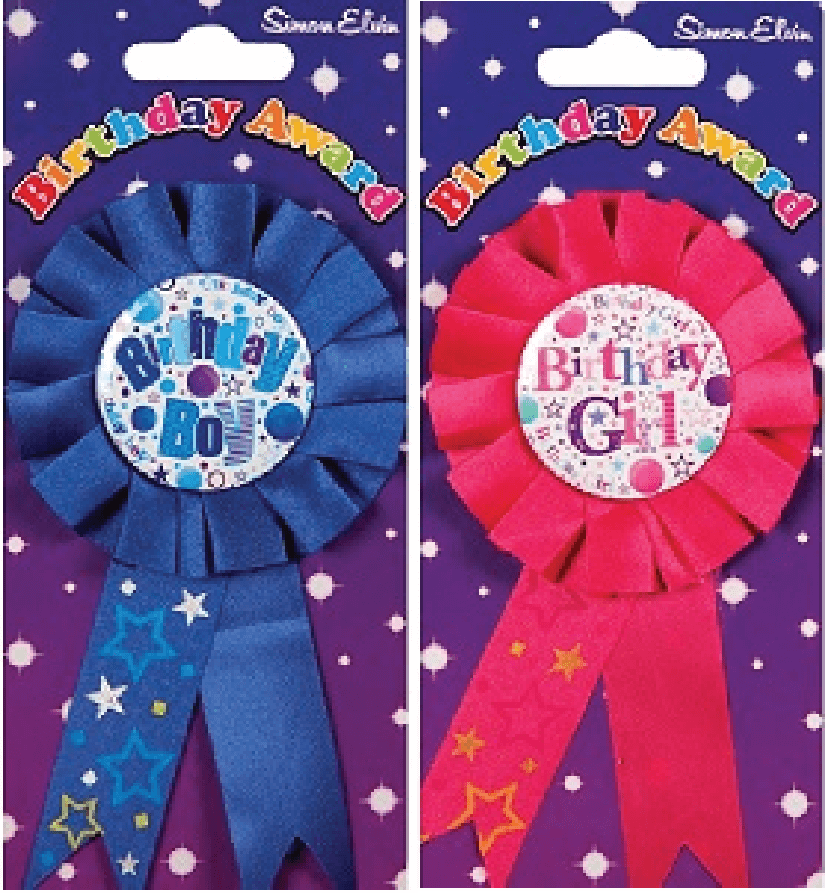 Bulk happy birthday rosette supplier UK
