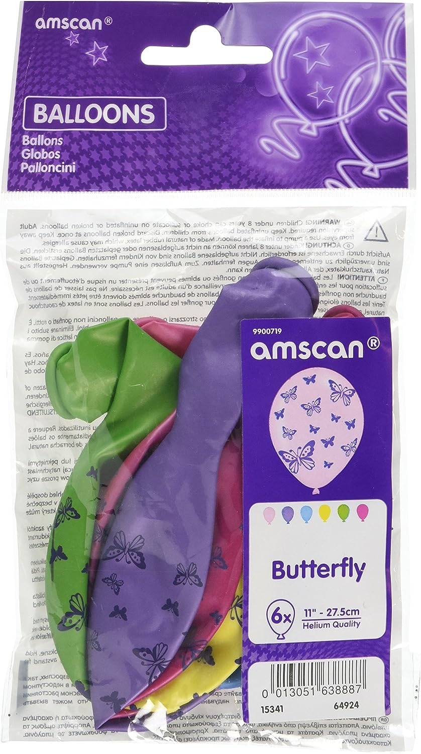 Amscan 11Inch Butterfly Latex Balloons