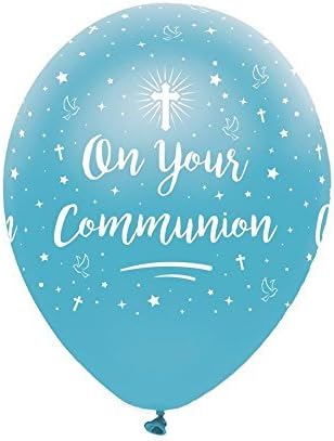Creative Party 12 Inch On Your Communion 6 Latex Balloons - Blue