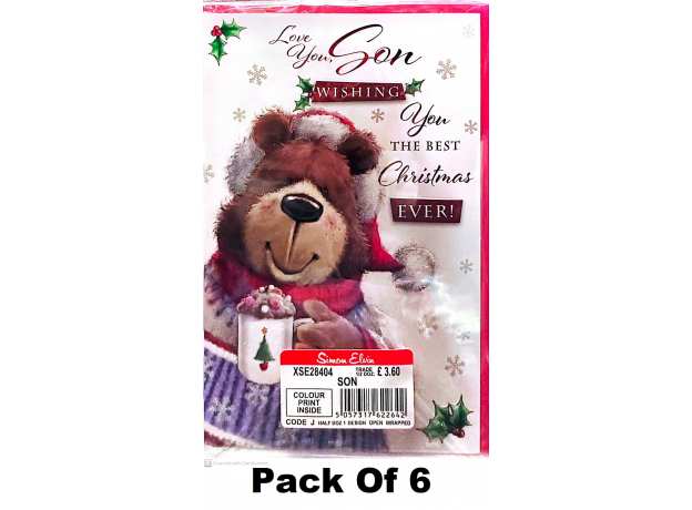 Simon Elvin Love You Son C75 - Christmas Greeting Cards - Pack Of 6