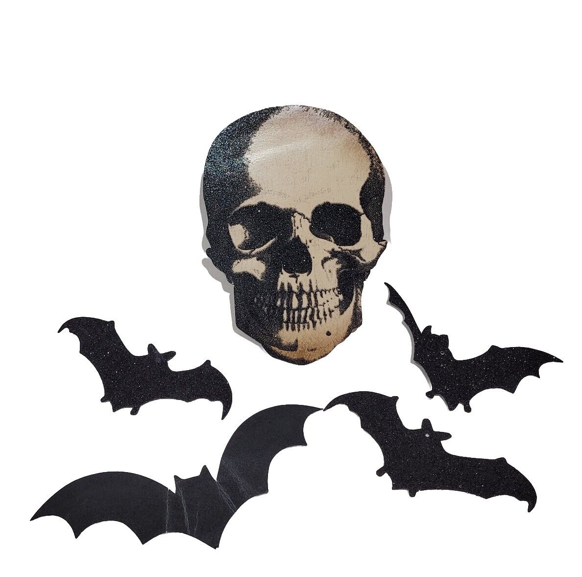 Amscan Eerie Boneyard Halloween Creepy Glitter 15 Cutouts Decoration