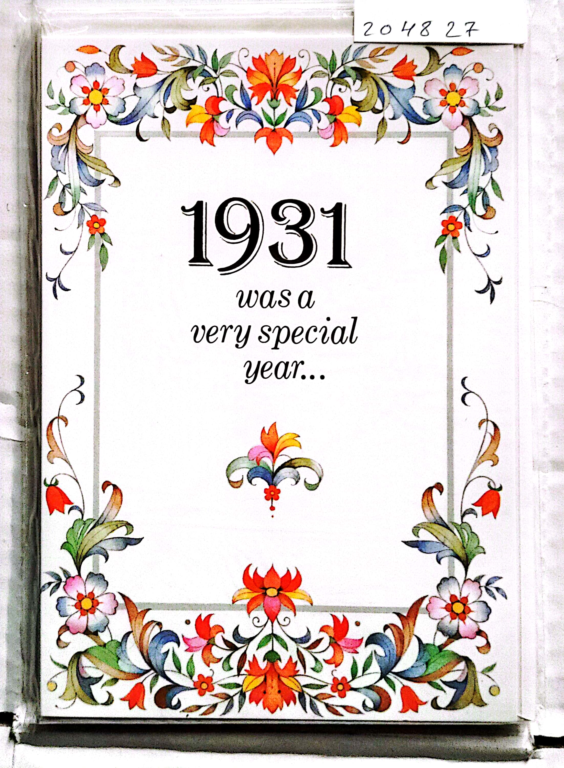 Simon Elvin 1931 Was A Very Special Year Female Birthday - Greeting ...