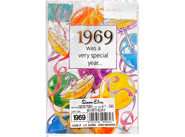 Simon Elvin 1969 Was A Very Special Year Male Birthday - Greeting Card ...