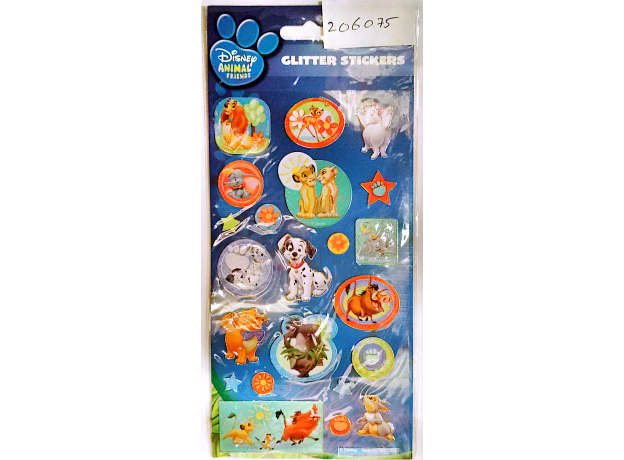 Disney Animal Glitter Stickers - Assorted Colour