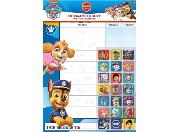 Paper Projects Paw Patrol Everyday Reward Chart and 56 Sparkly Stickers