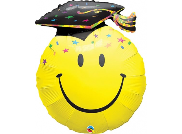 Qualatex 36 Inch Smile Face Party Grad Foil Balloon